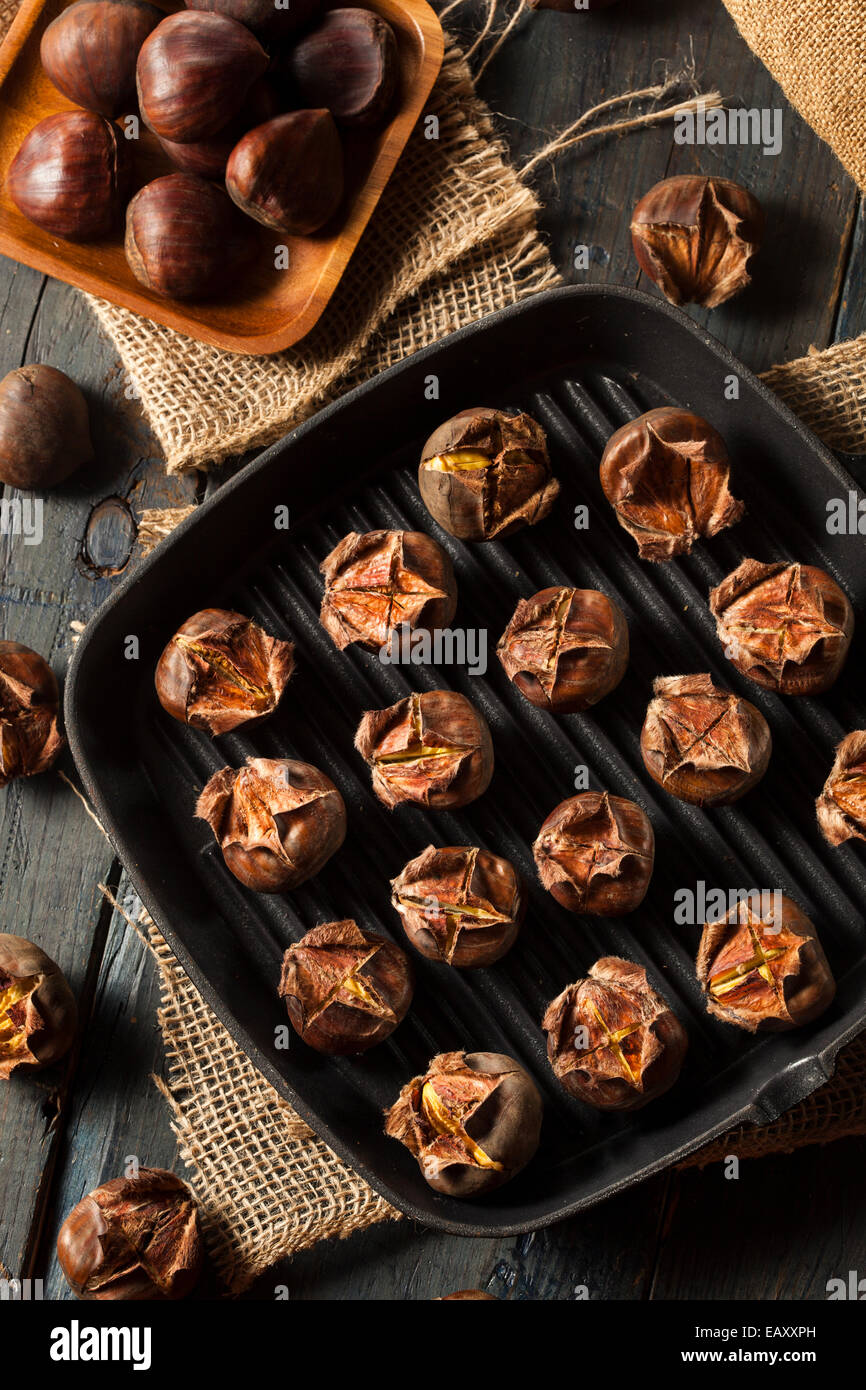 Hot Brown Roasted Chestnuts Ready to Eat Stock Photo - Alamy