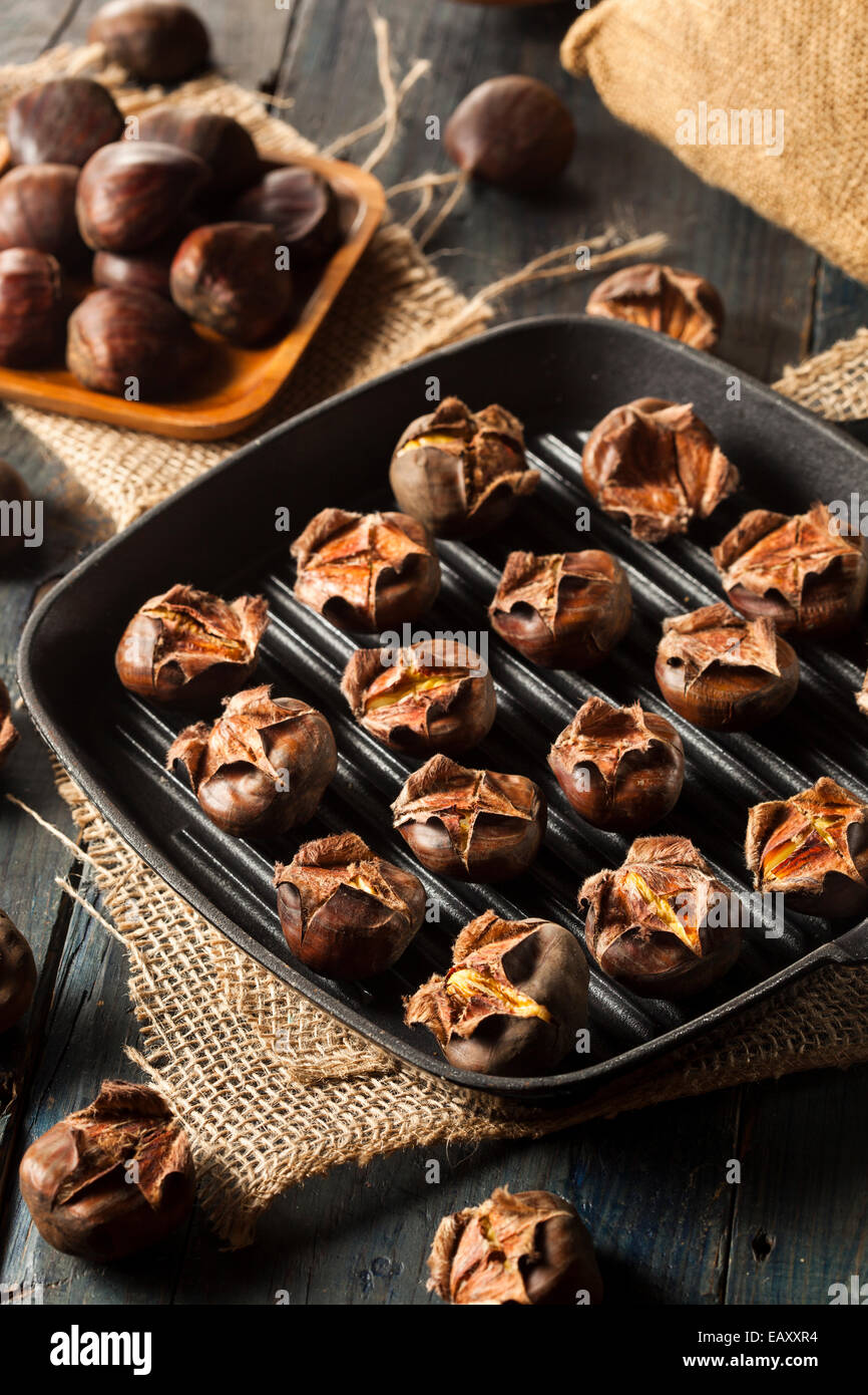 Hot Brown Roasted Chestnuts Ready to Eat Stock Photo - Alamy