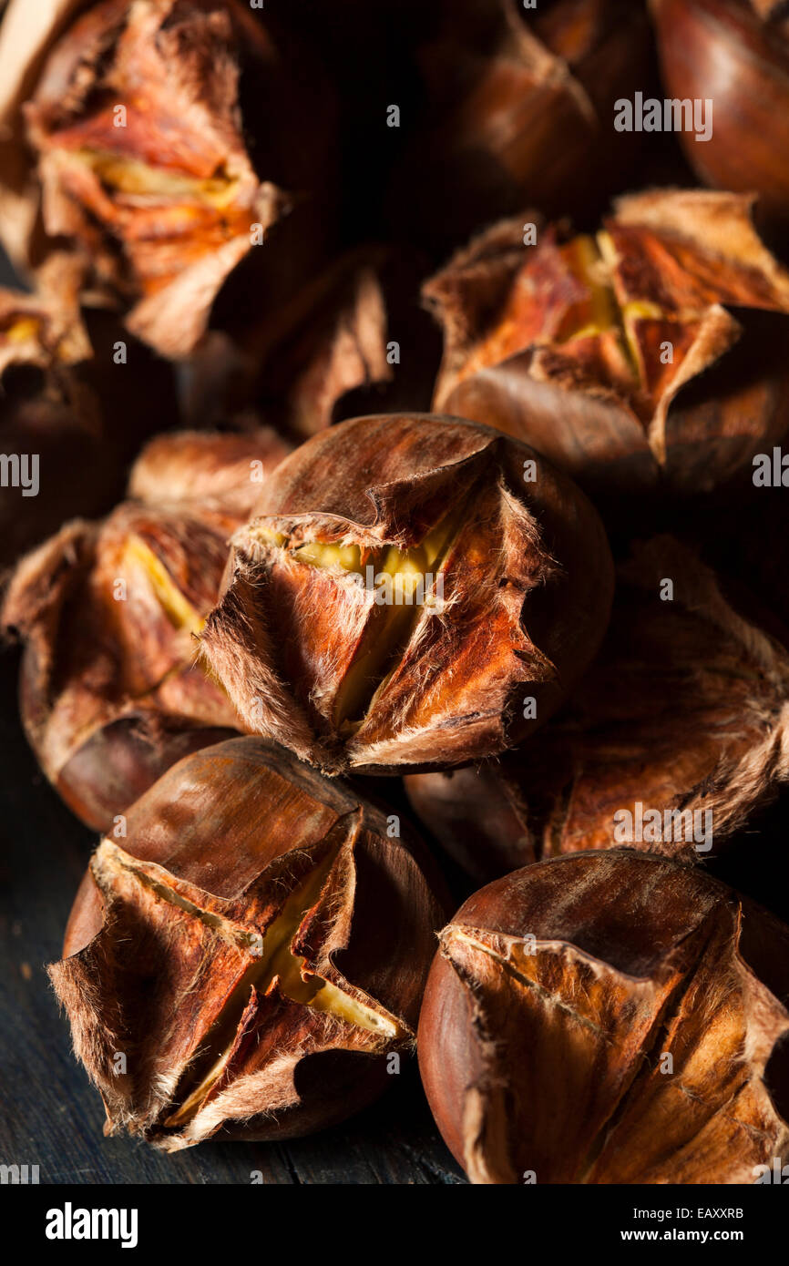 Hot Brown Roasted Chestnuts Ready to Eat Stock Photo - Alamy
