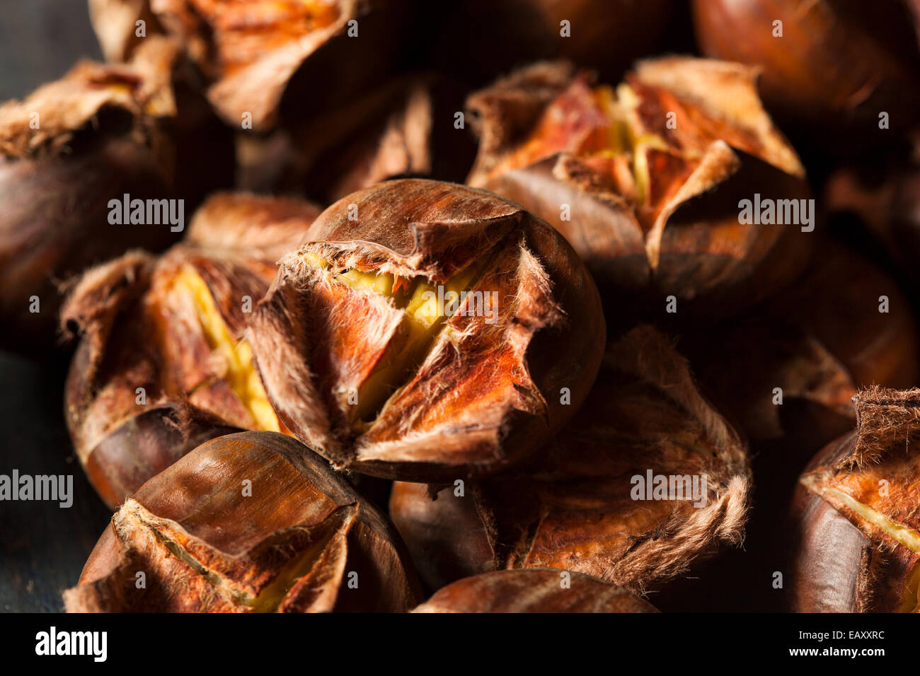 Hot Brown Roasted Chestnuts Ready to Eat Stock Photo - Alamy