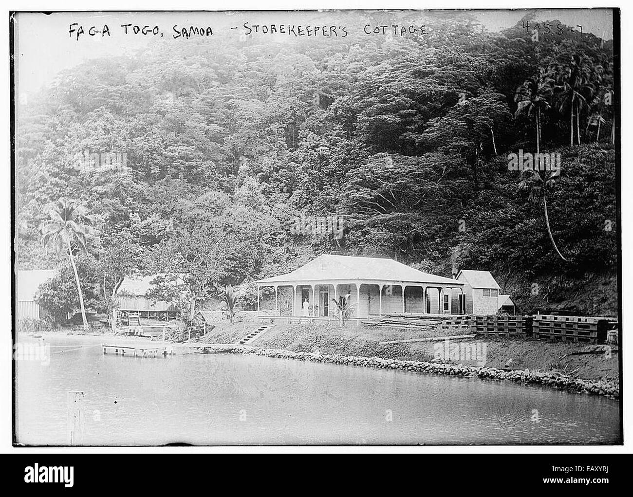 This image shows the Storekeeper's cottage in Faga Togo, Tutuila, Samoa ...