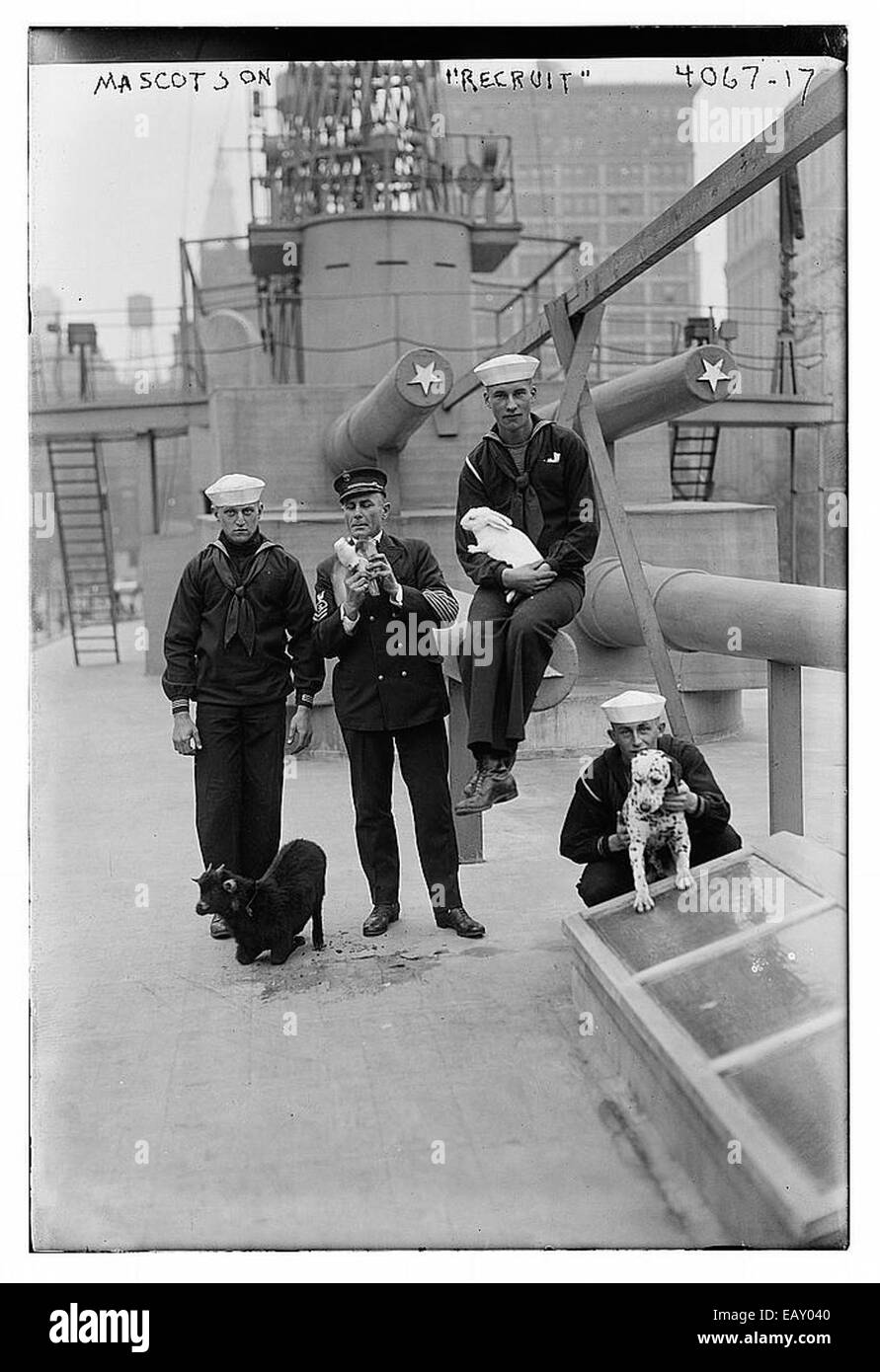 This image features the mascots on the ship 'RECRUIT 155'. It ...