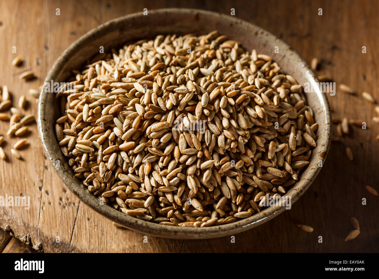 Organic Dry Raw Rye Grain in a Spoon Stock Photo - Alamy