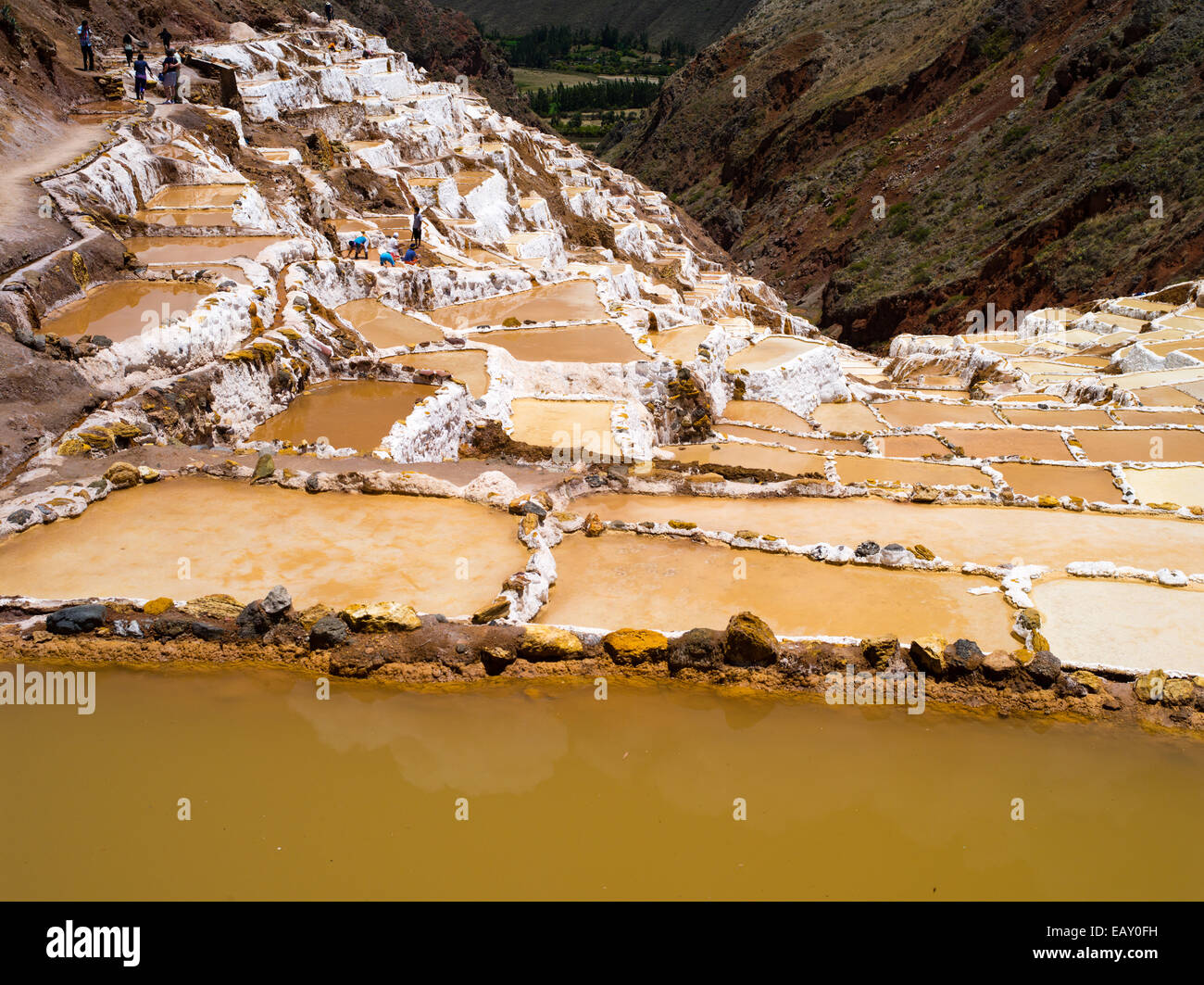 View of Salinas de Maras (Maras Saltworks), near Cusco, Peru Stock ...