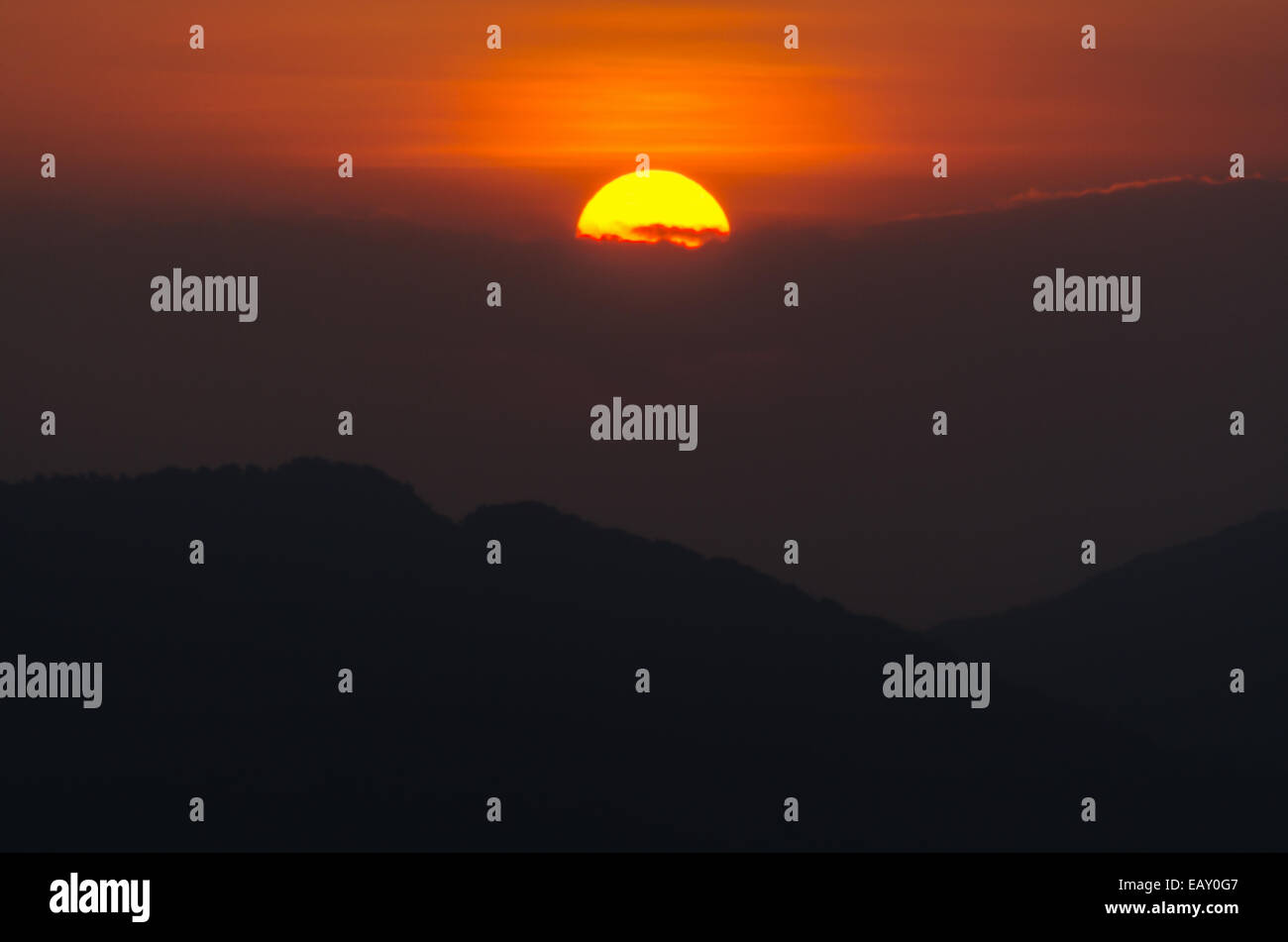 Beautiful red light of the sunset Stock Photo - Alamy