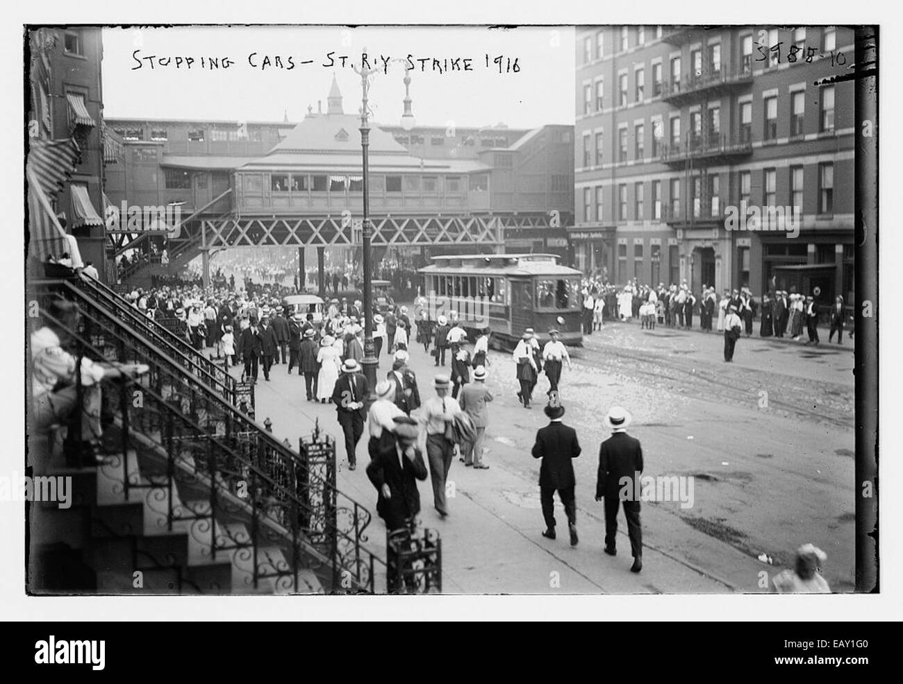This image from 1916 captures a moment during the St. R'Y strike ...