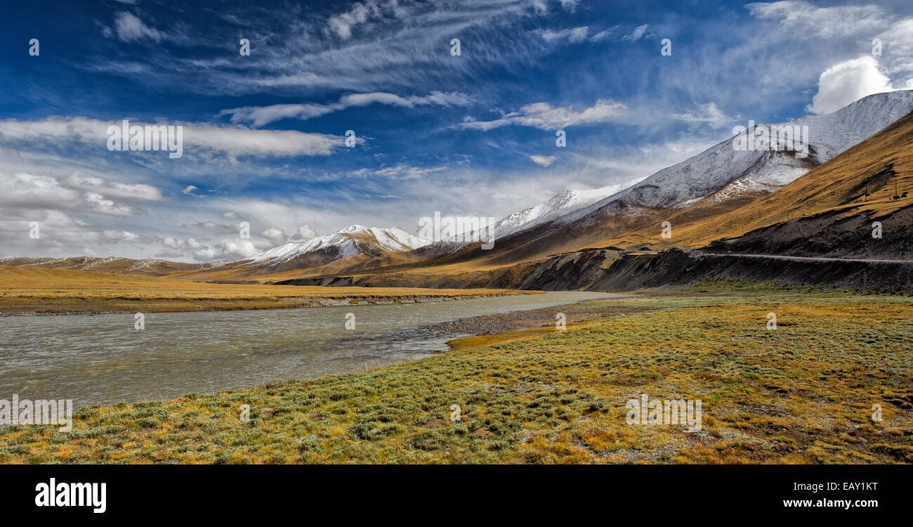 Rivers and streams on the Tibetan plateau, Qinghai province, China ...