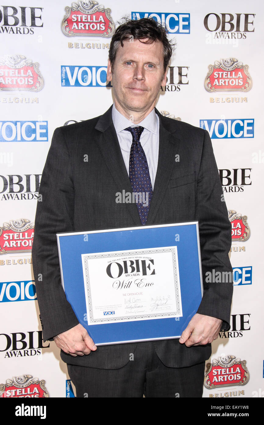The 59th Annual OBIE Awards held at Webster Hall. Featuring: Will Eno ...