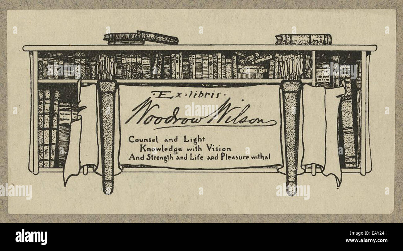 [Bookplate of President Woodrow Wilson] 156 Stock Photo - Alamy