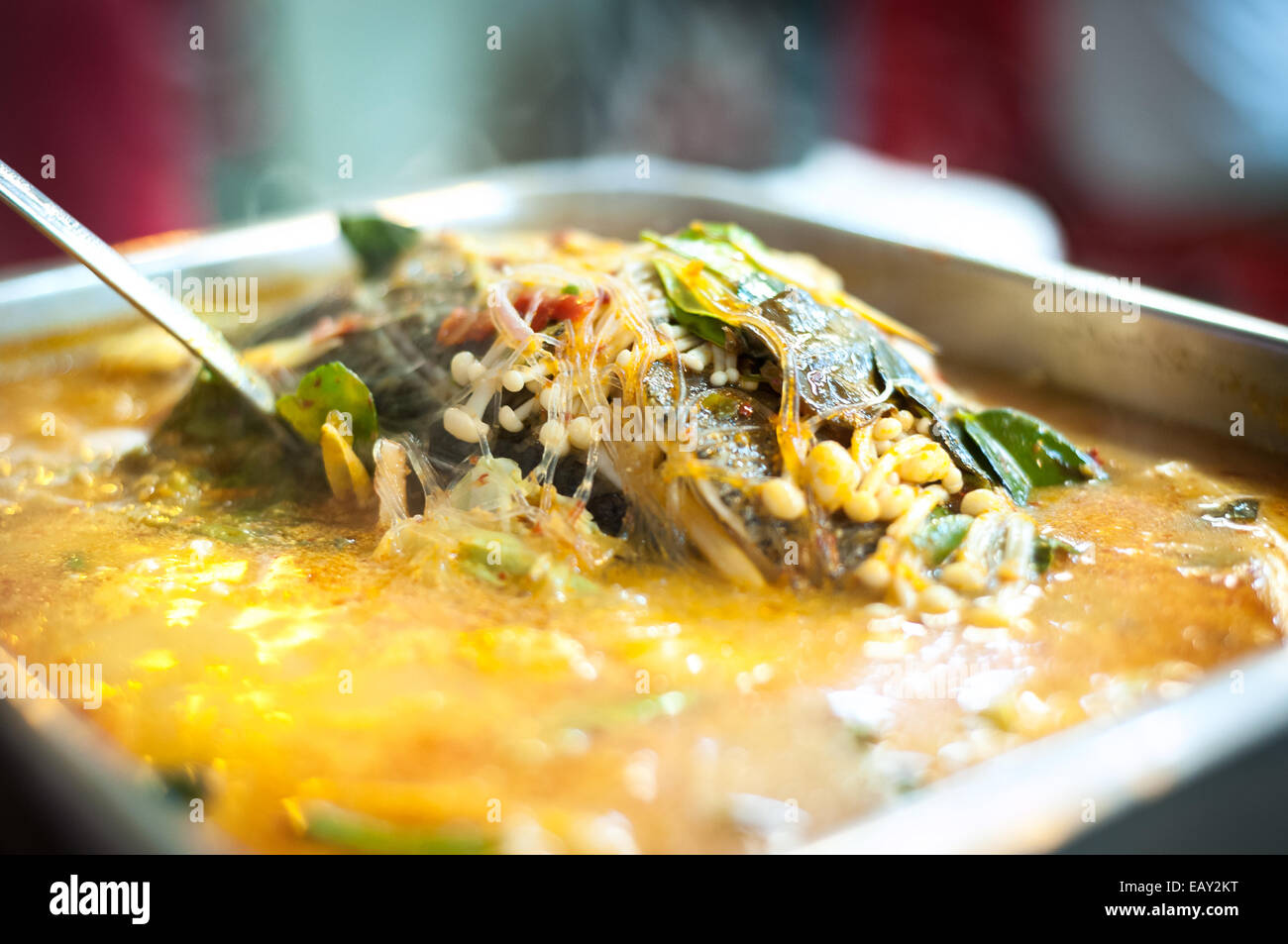 Classic Tom Yum Fish Soup served at a local Thai restaurant Stock Photo ...