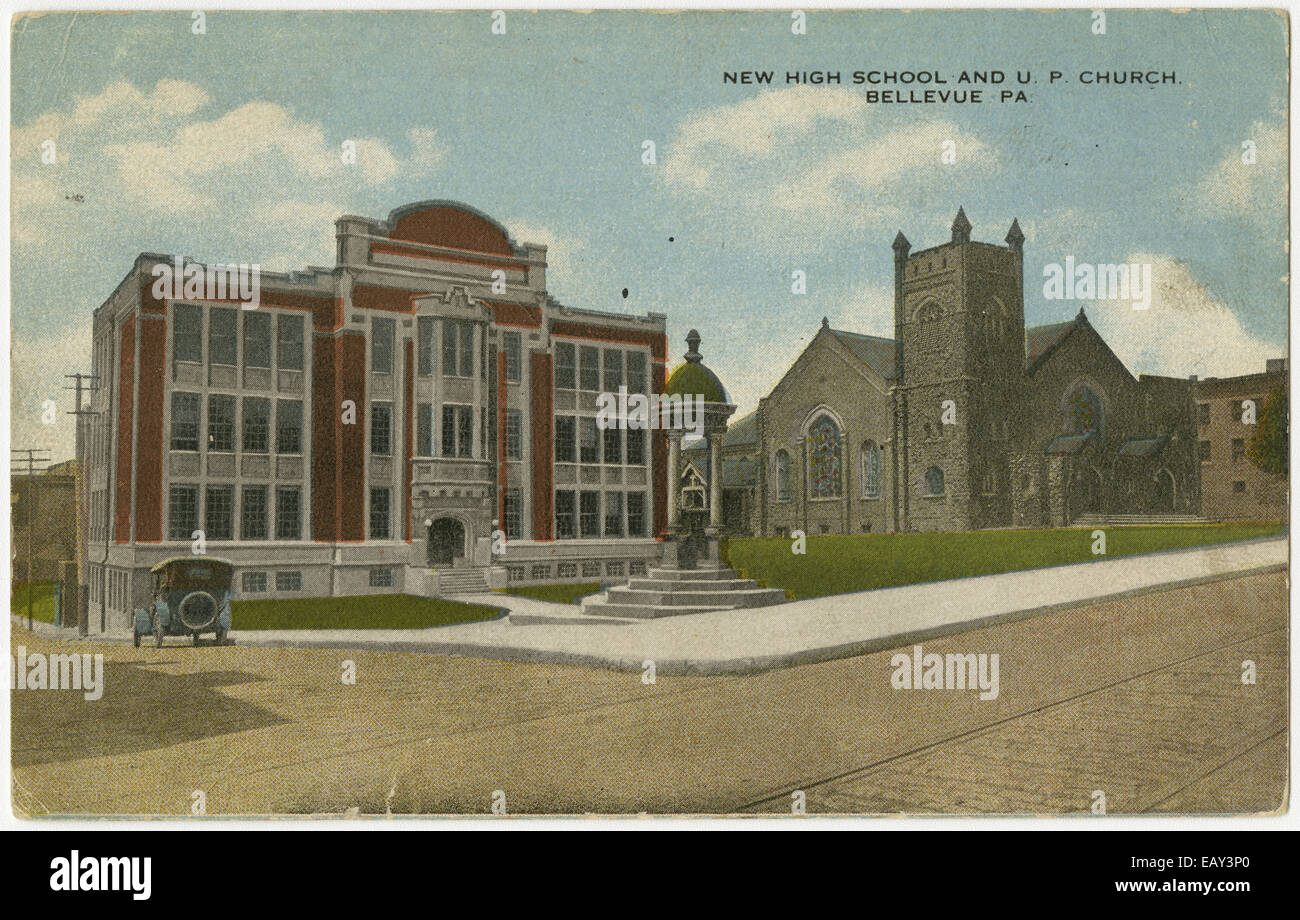 United Presbyterian Church in Bellevue, Pennsylvania from a pre-1923 ...
