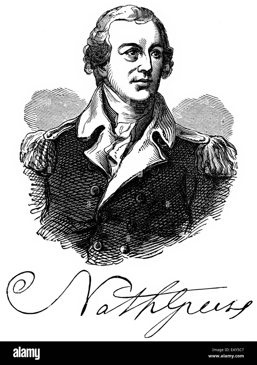 portrait of Nathanael Greene, 1742 - 1786, General of the Continental ...