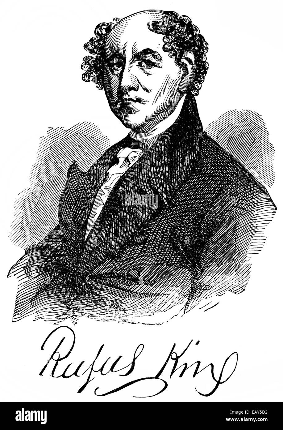 portrait of Rufus King, 1755 - 1827, an American politician and ...