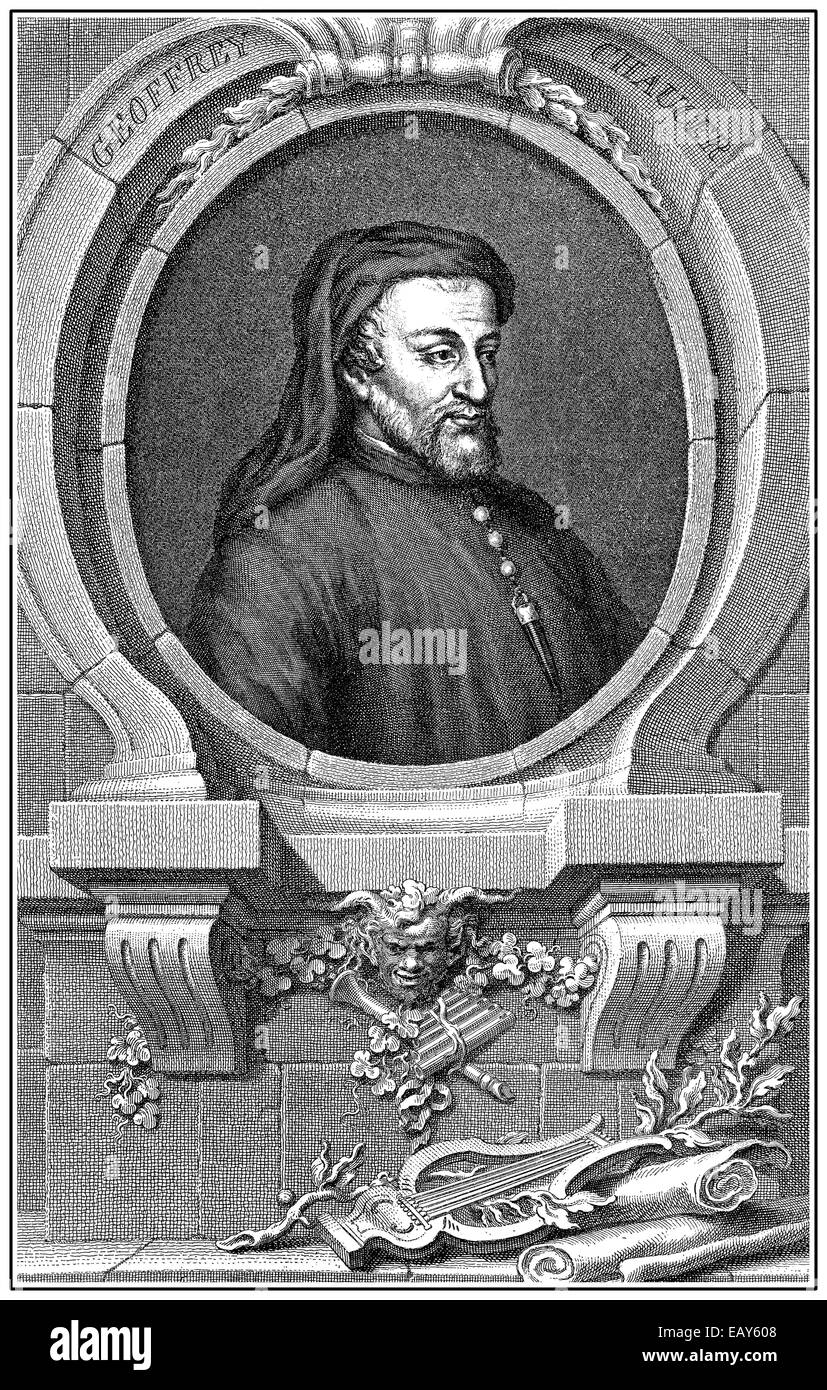 Portrait of Geoffrey Chaucer, ca. 1343 - 1400, Portrait des Geoffrey ...