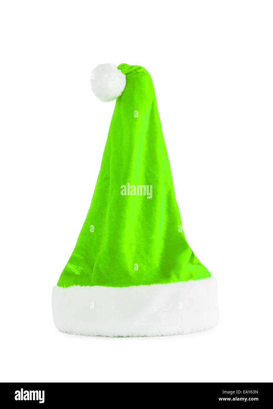 Green santa claus hat closeup on white background Stock Photo - Alamy