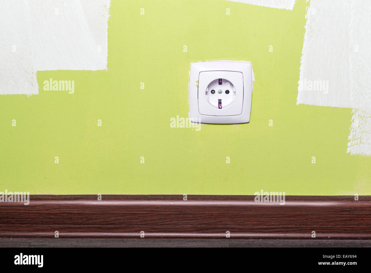 Electrical outlet on wall in room, interior Stock Photo - Alamy