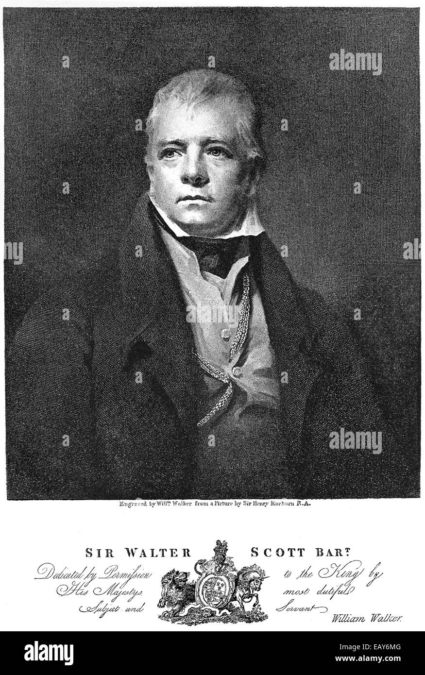 Portrait of Sir Walter Scott, 1st Baronet of Abbotsford, 1771 - 1832, a ...