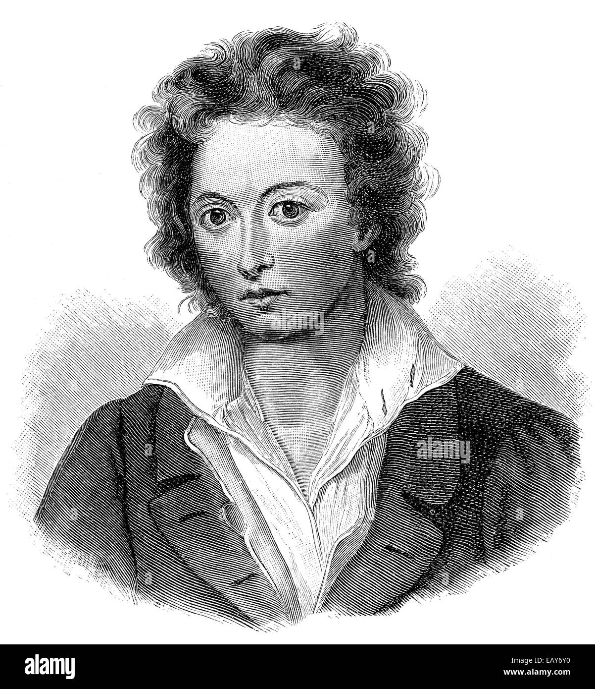 Percy Bysshe Shelley, 1792 - 1822, a British writer of Romanticism ...