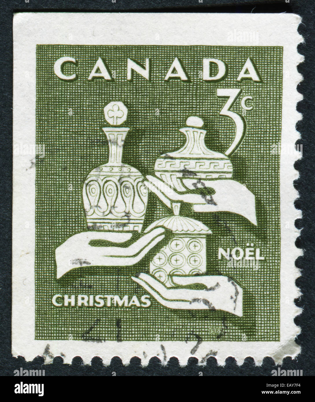 CANADA - CIRCA 1965: A stamp printed in Canada shows hands with ...