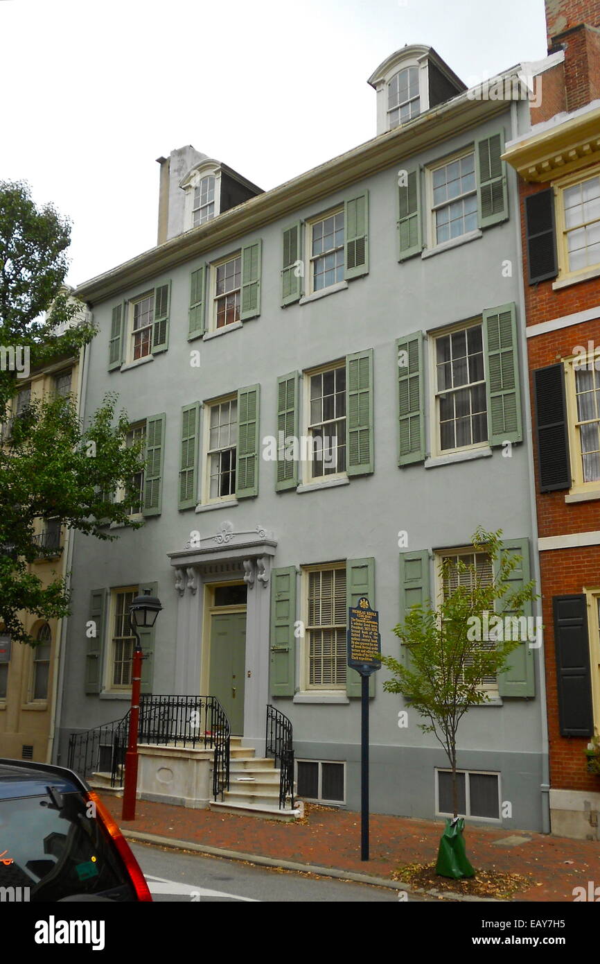 The Nicholas Biddle House, located on Spruce Street in Philadelphia, PA ...