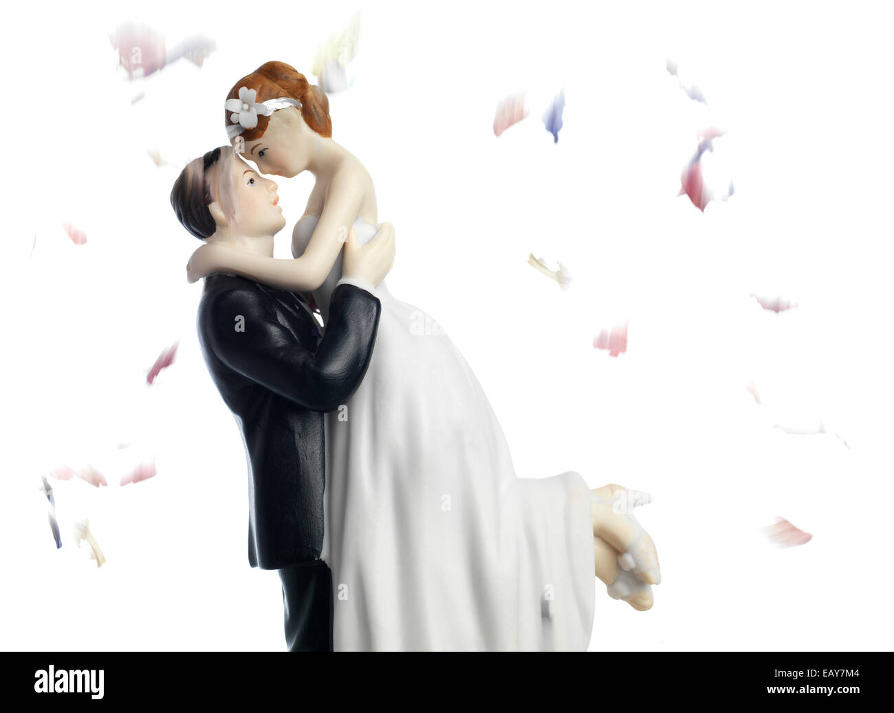 Bride and Groom with confetti Stock Photo - Alamy