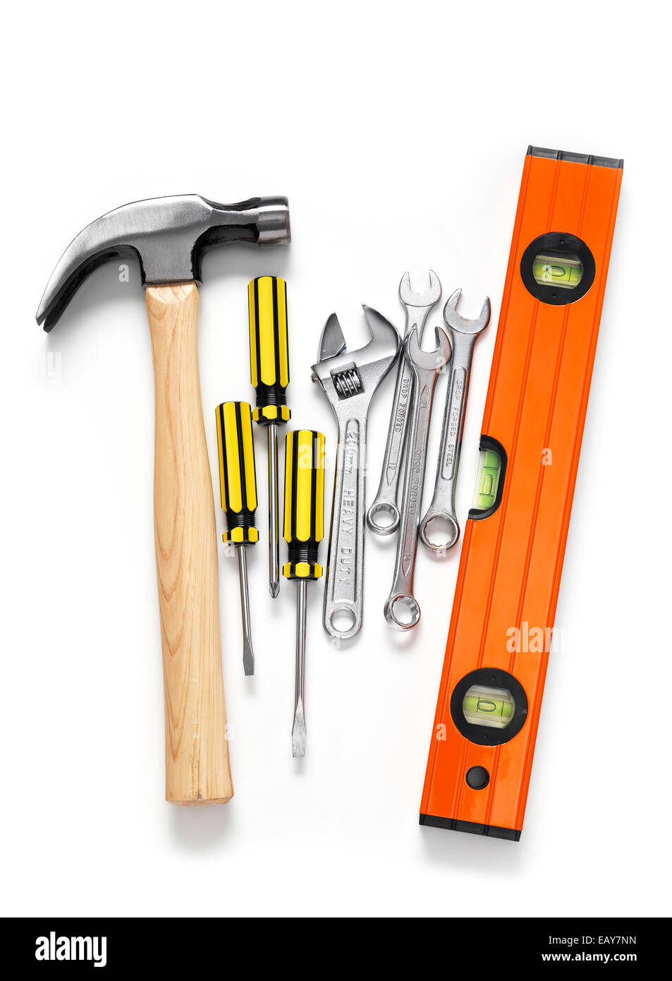 Selection of work tools isolated on a white background Stock Photo - Alamy