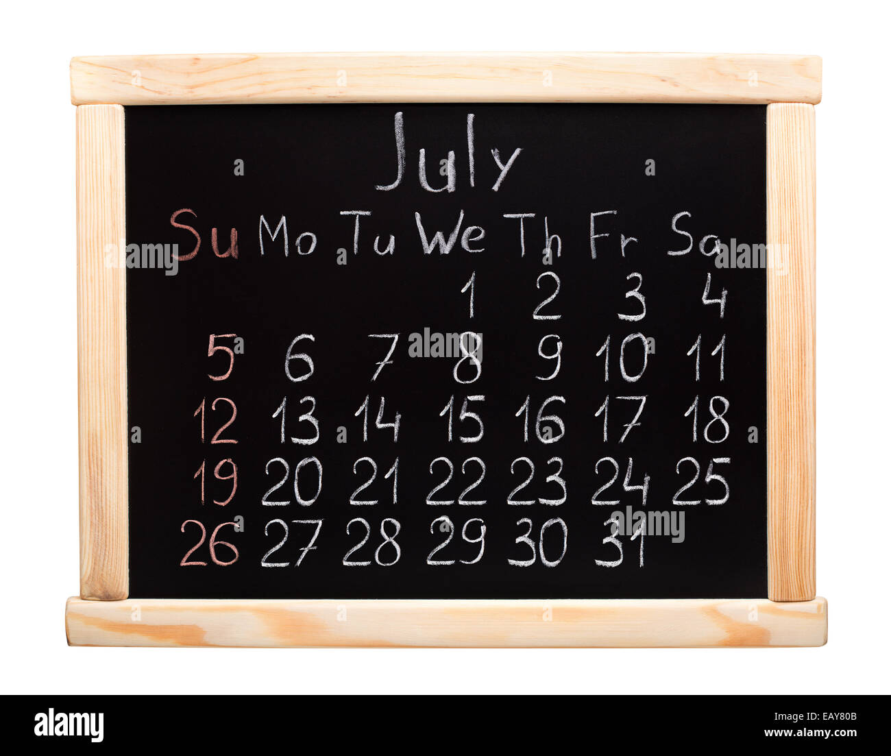 2015 year calendar. July. Week start on sunday Stock Photo - Alamy