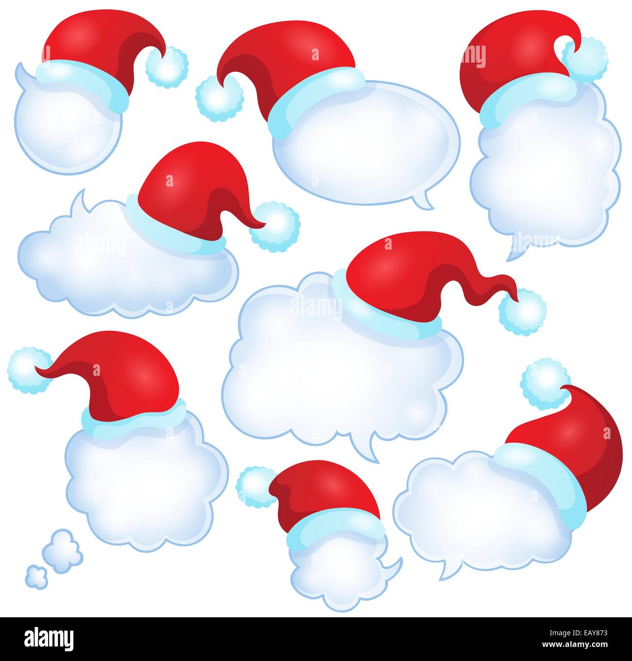 Christmas speech bubbles set 1 - picture illustration Stock Photo - Alamy