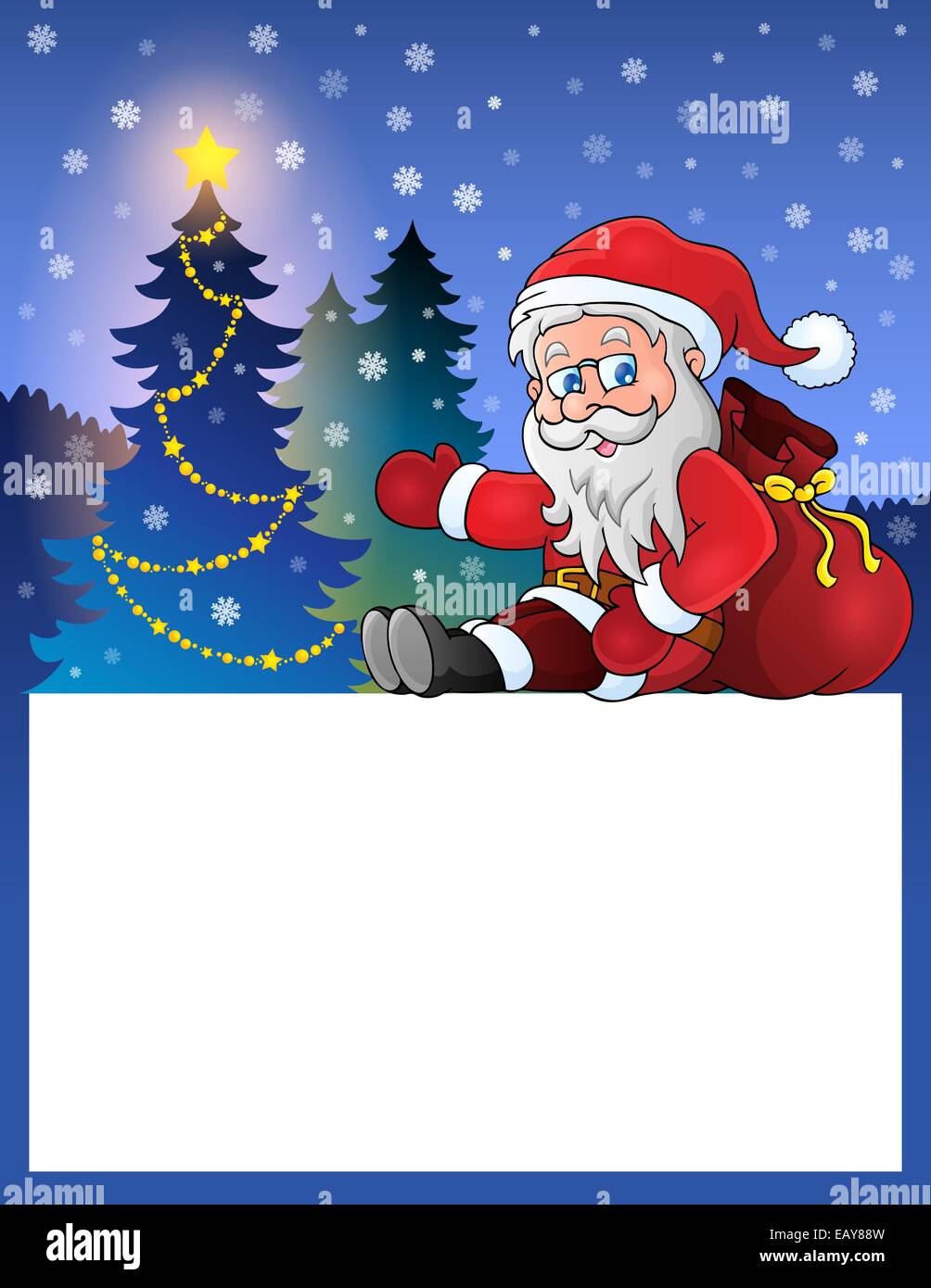 Small frame with Santa Claus 5 - picture illustration Stock Photo - Alamy