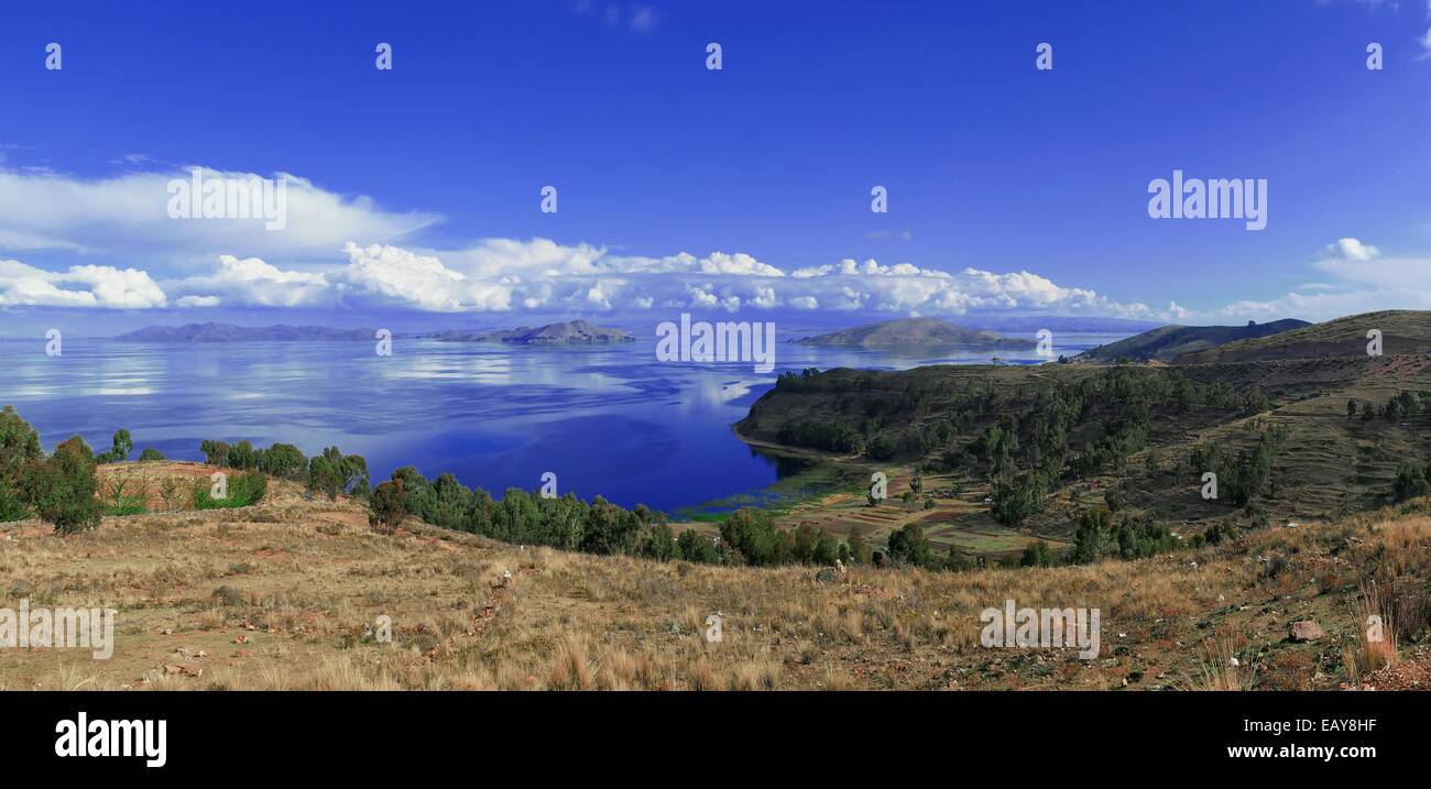 Titicaca lake view from Bolivia Stock Photo - Alamy