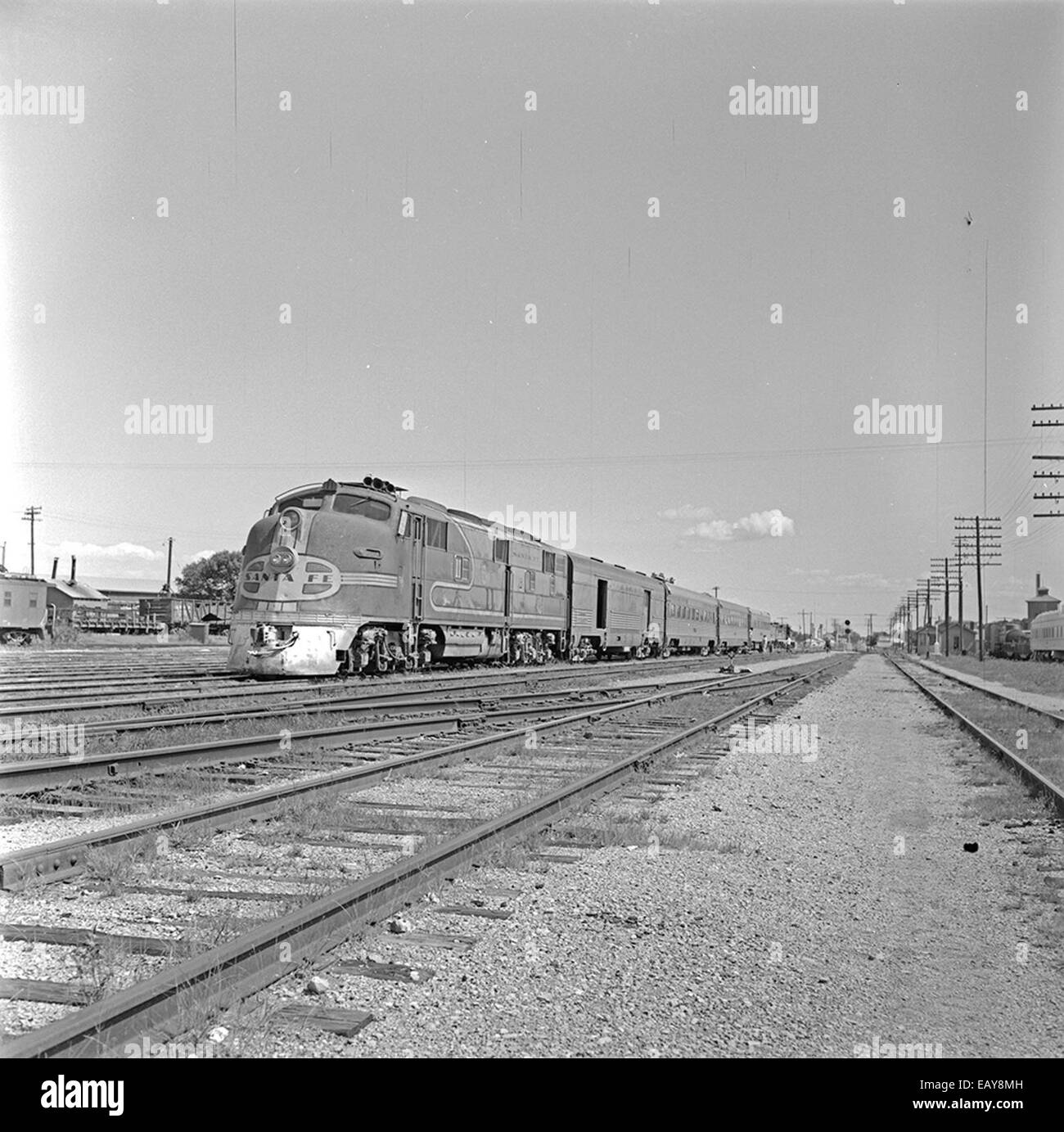 This historical image showcases the *Atchison, Topeka, and Santa Fe ...