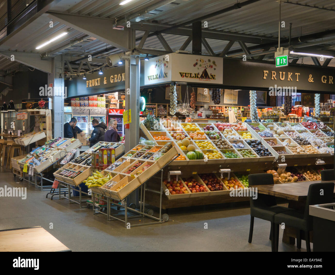Mathallen Vulcan, food court in Oslo, many shops/stalls with specialty ...