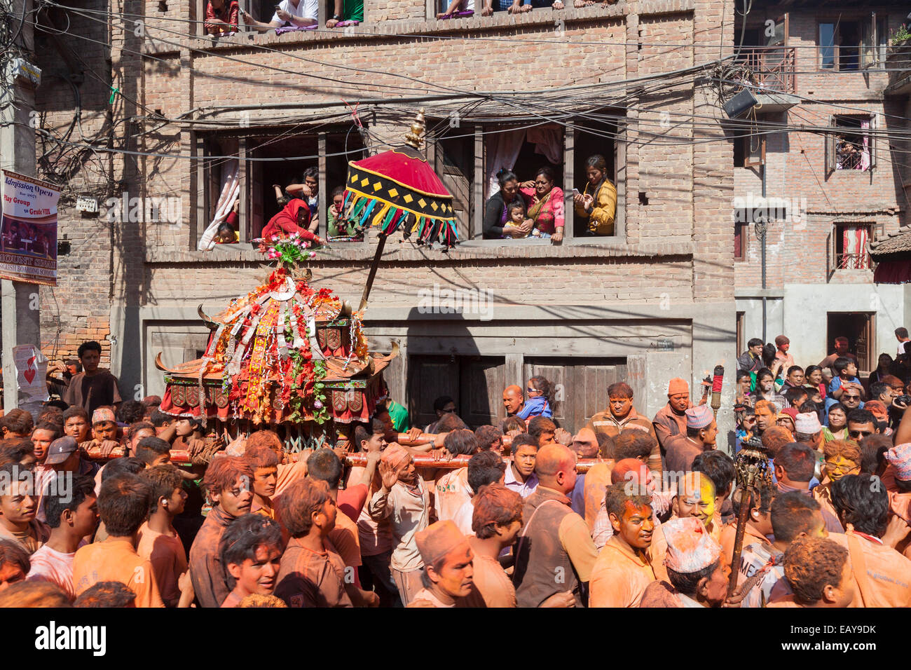 Scenes from the colorful Balkumari Jatra festival celebrating the ...