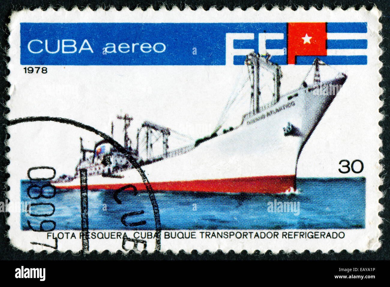 CUBA - CIRCA 1978: A stamp printed in Cuba from the "Fishing Fleet ...