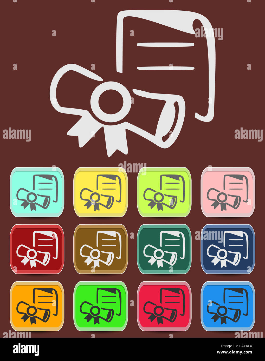 Diploma wrapped with ribbon - Vector Stock Photo - Alamy