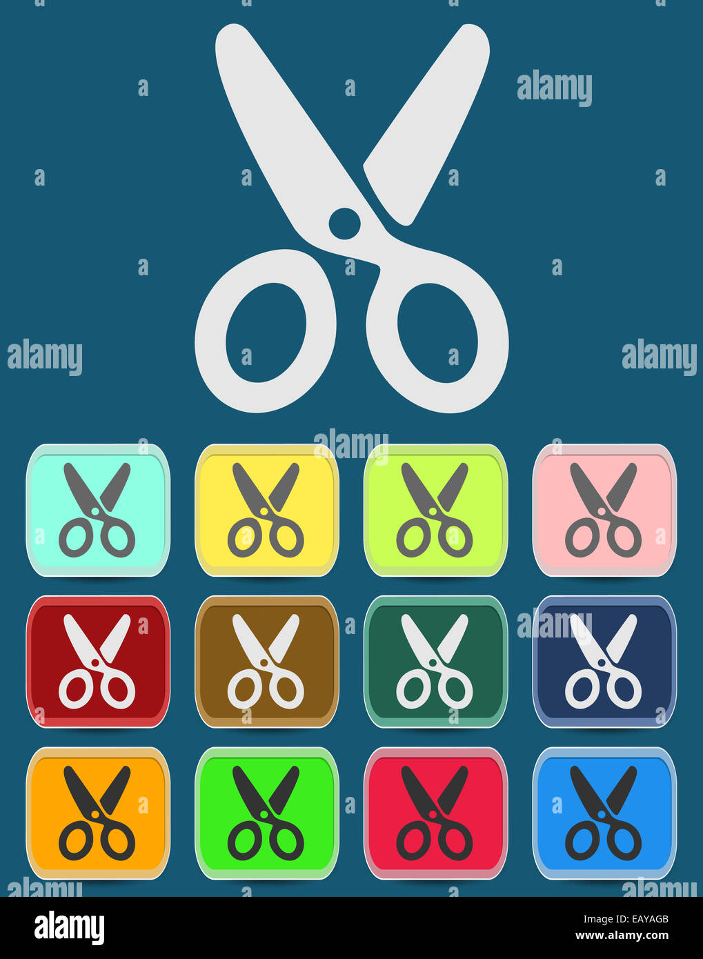 Scissors Icon with Color Variations. Vector Stock Photo - Alamy
