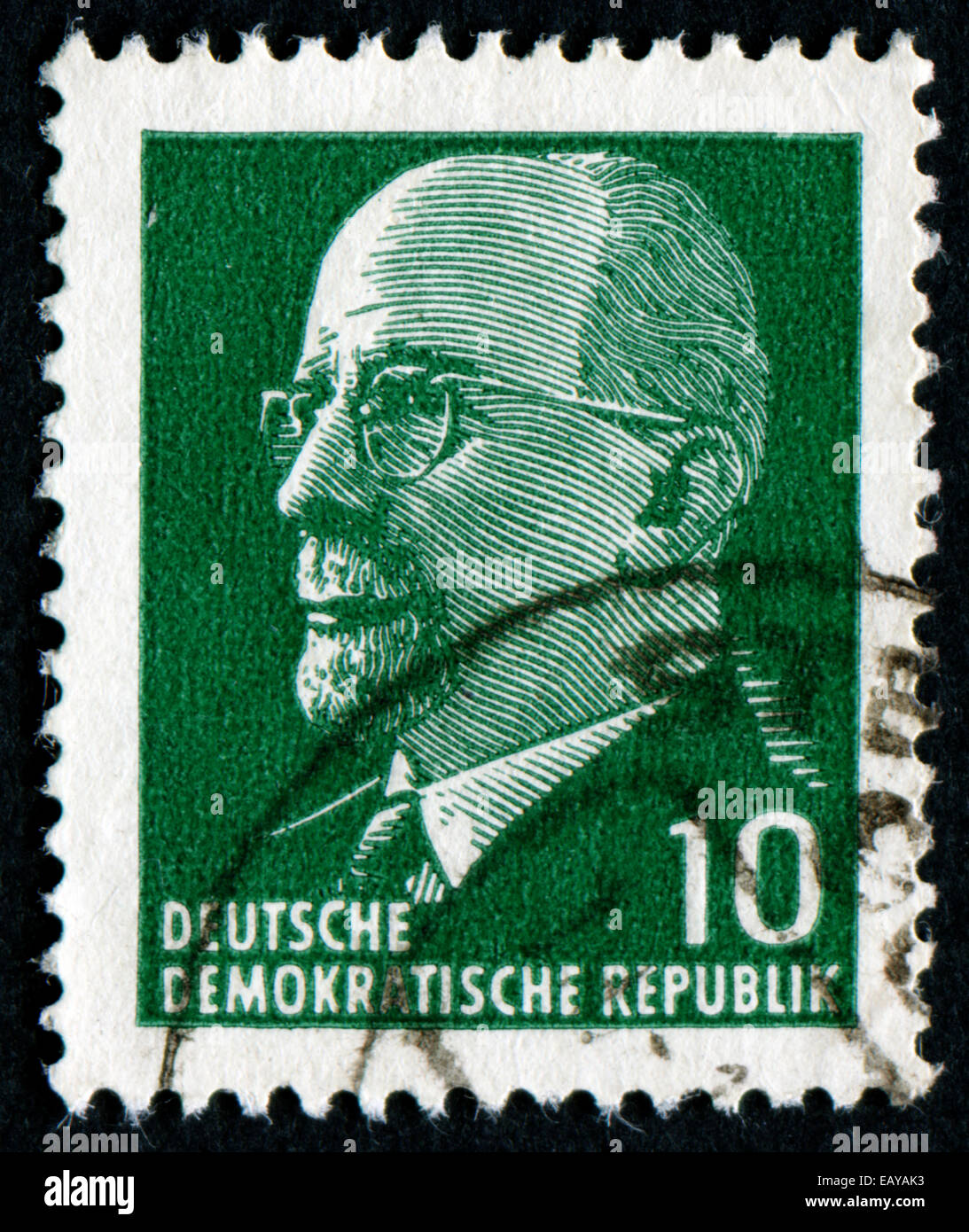 GERMANY - CIRCA 1961: post stamp printed in GDR shows Chairman Walter ...
