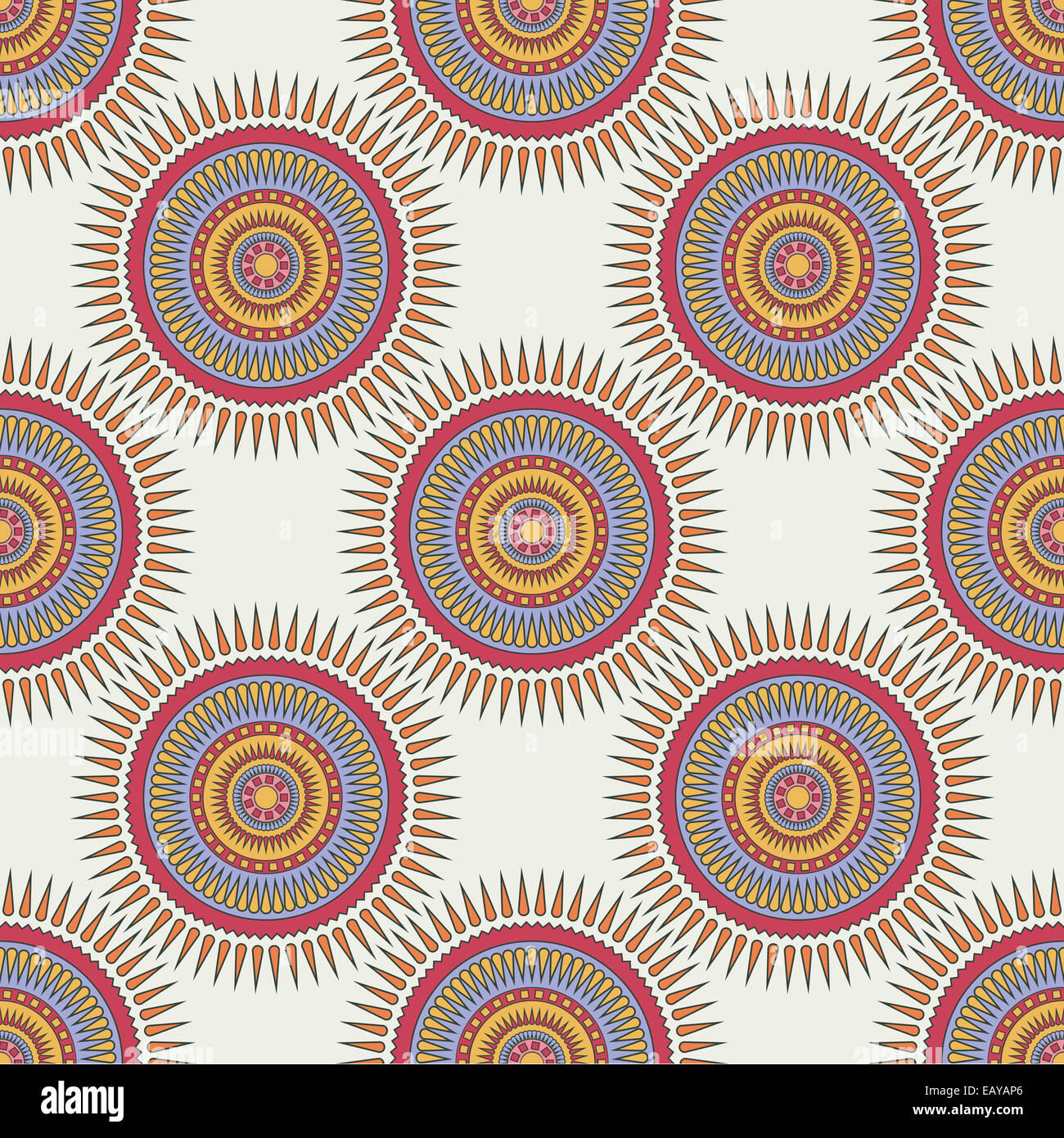 Seamless background with tribal style circles. Vector illustration ...