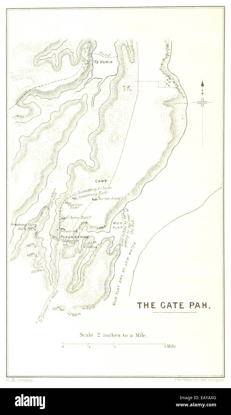 The illustration from the 1873 Alexander, featuring the Gate Pah ...