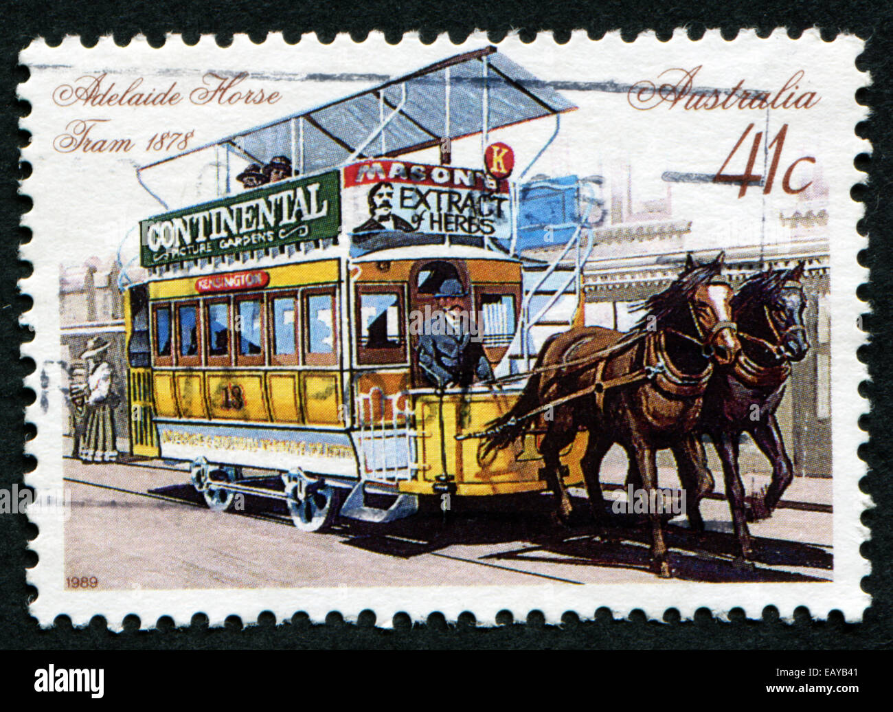 AUSTRALIA - CIRCA 1989:A Cancelled postage stamp from Australia ...