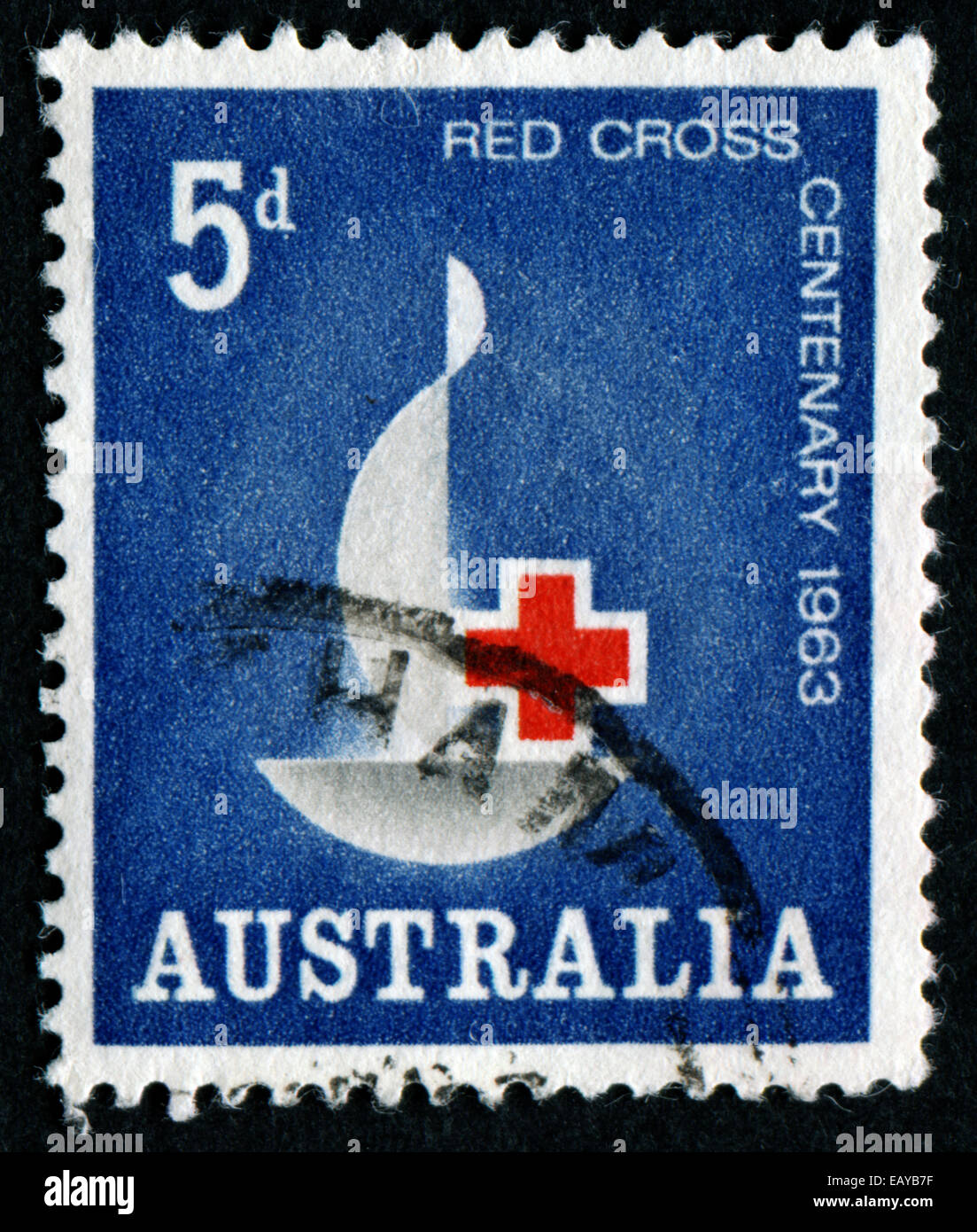 AUSTRALIA - CIRCA 1963:A Cancelled postage stamp from Australia ...