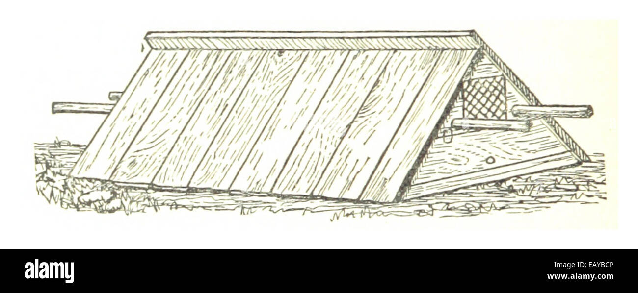 An 1889 illustration of a simple movable poultry-house, showcasing an ...