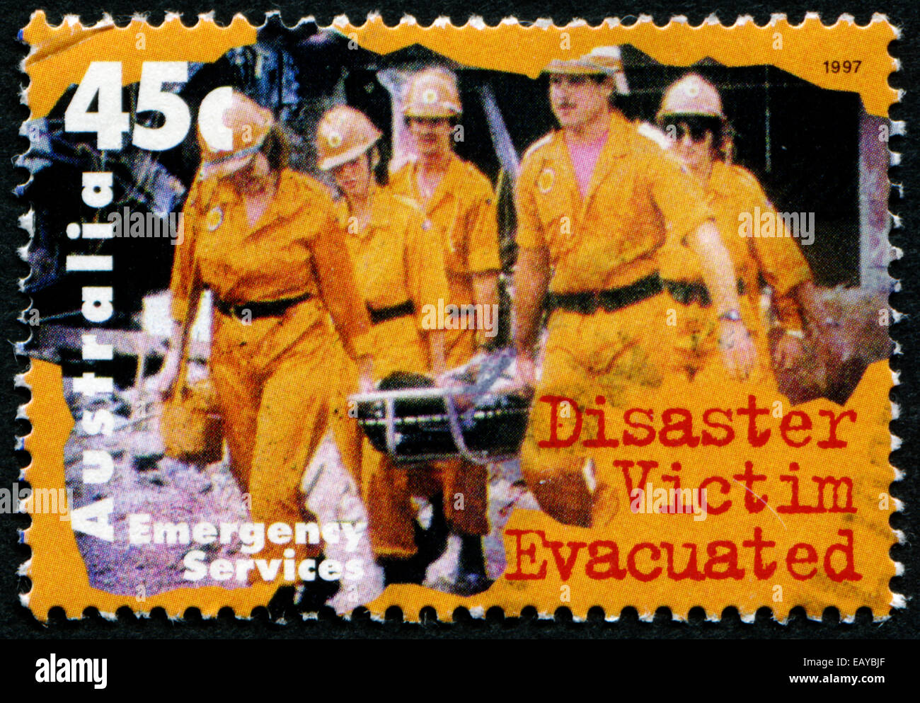 AUSTRALIA - CIRCA 1997: a stamp printed in the Australia shows Disaster ...