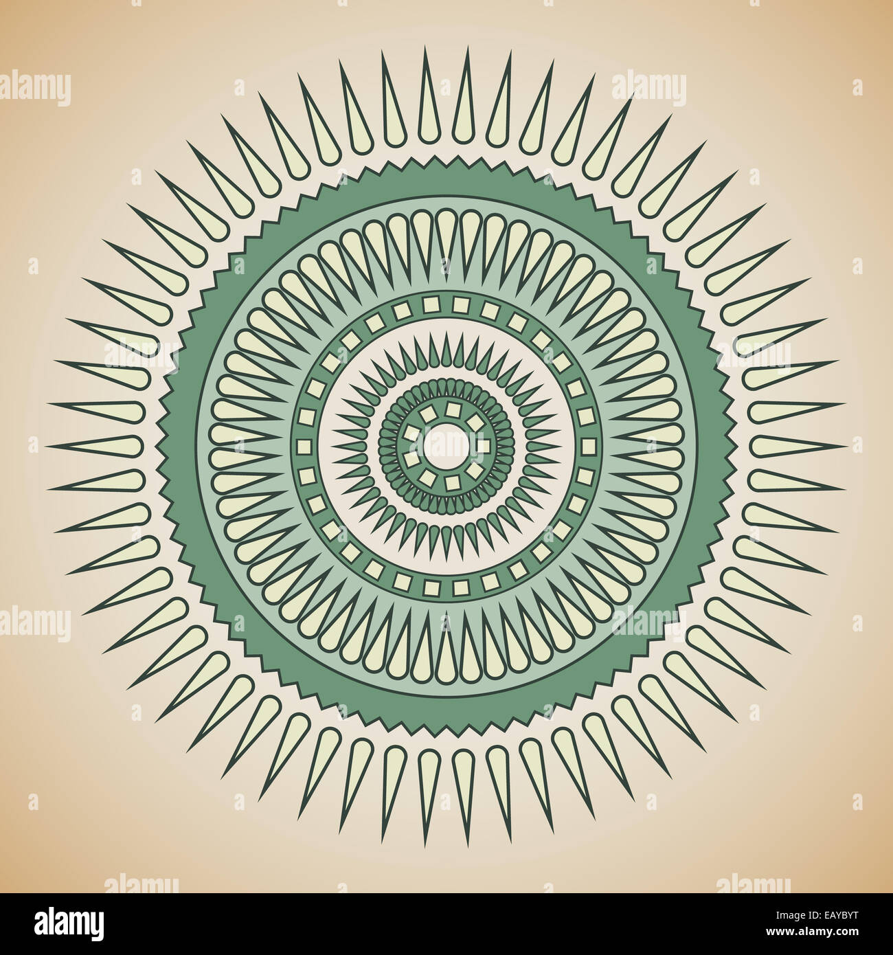 Green and beige tribal circle design. Vector Illustration Stock Photo ...