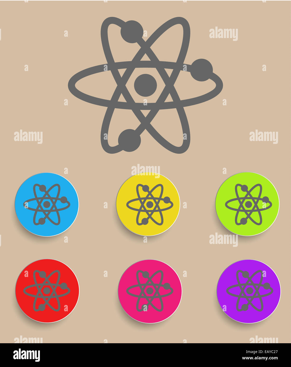 Atomic Symbol Icon Vector with Color Variations Stock Photo - Alamy
