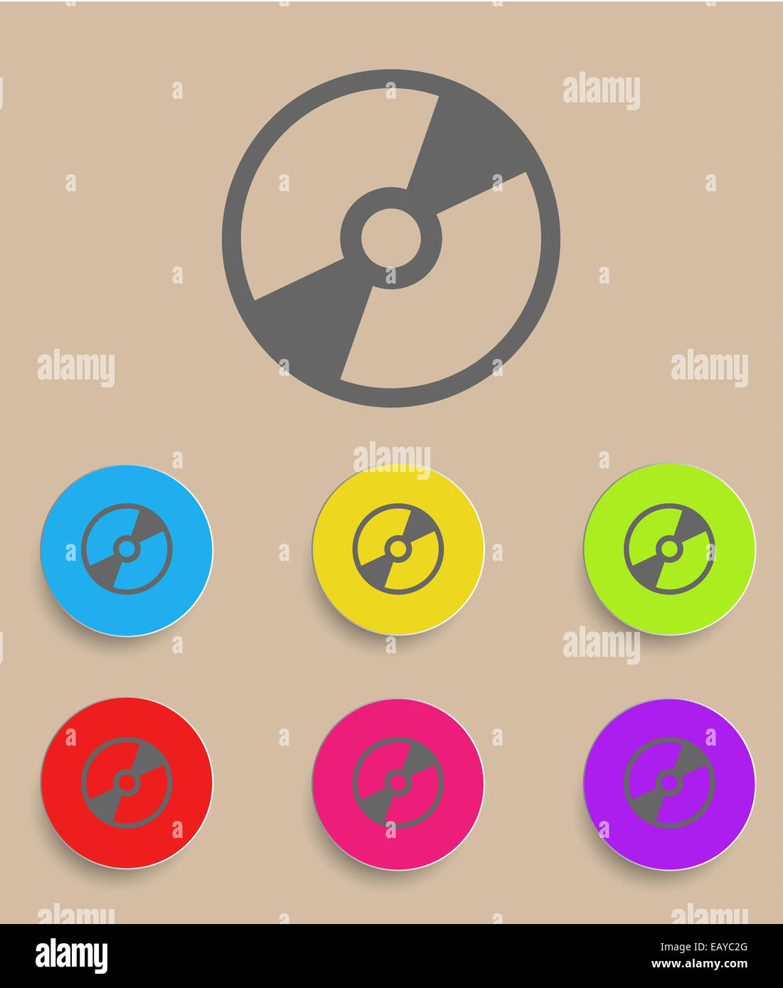 Vector CD or DVD icon with color variations Stock Photo - Alamy