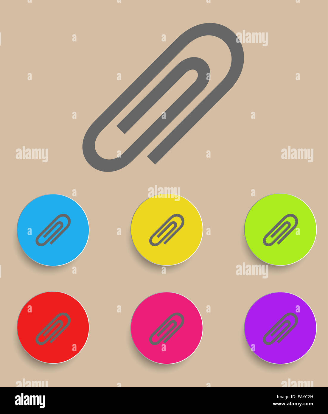 vector paper clip icons with color variations Stock Photo - Alamy