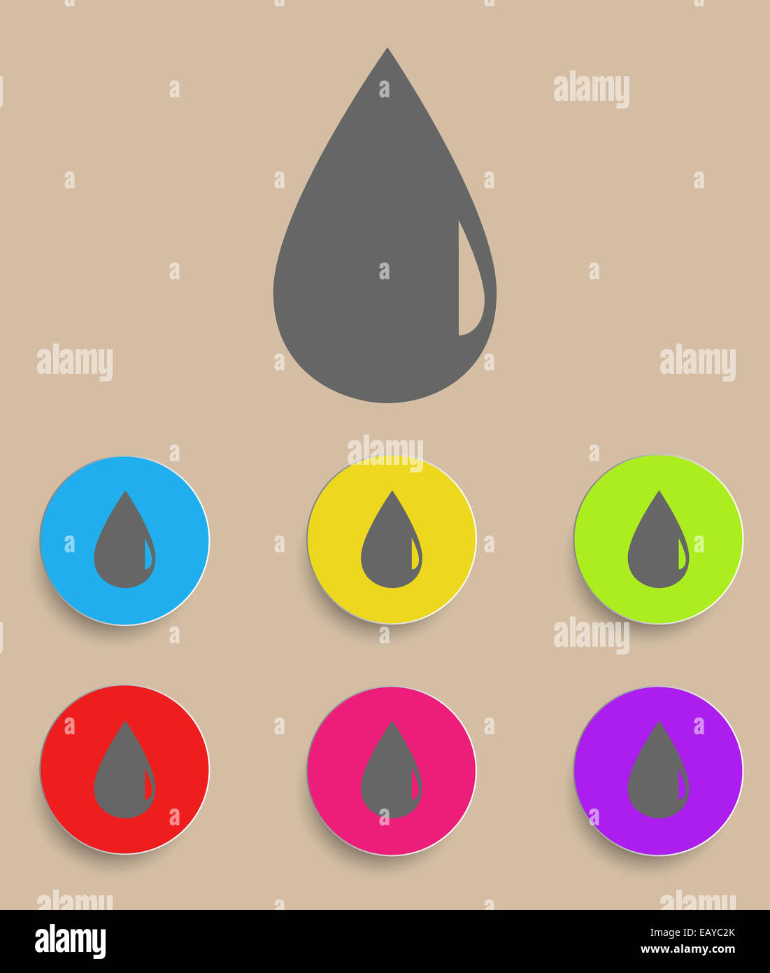 Drop icon with color variations, vector Stock Photo - Alamy