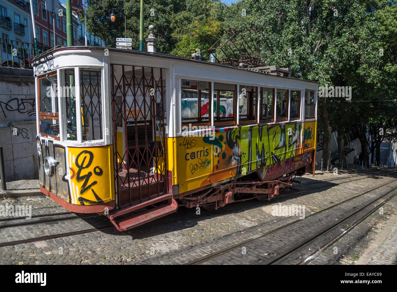 Elevador da Gloria, Gloria funicular, Lisbon, Portugal Stock Photo - Alamy