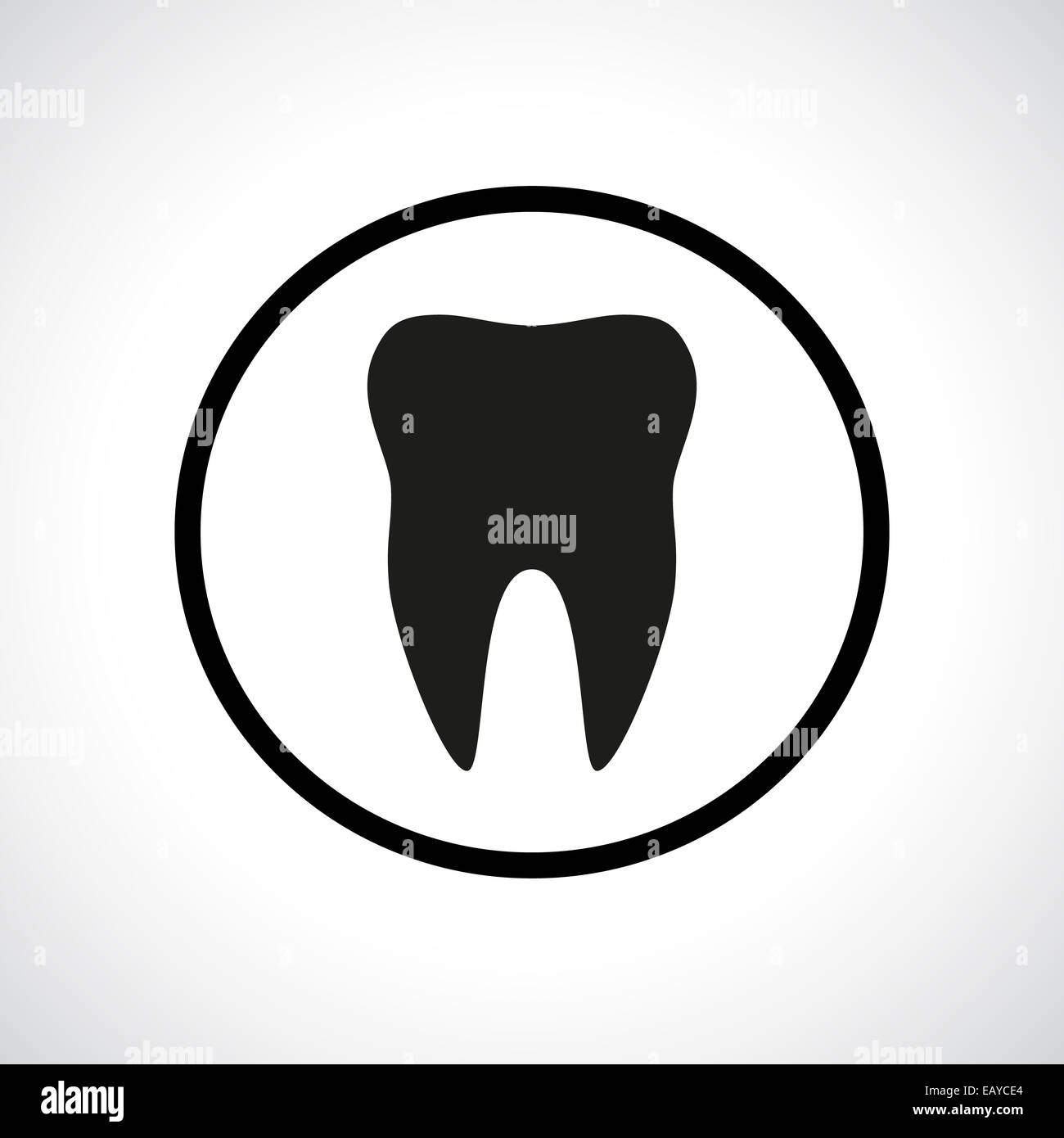 Tooth icon. Black flat symbol in a circle Stock Photo - Alamy